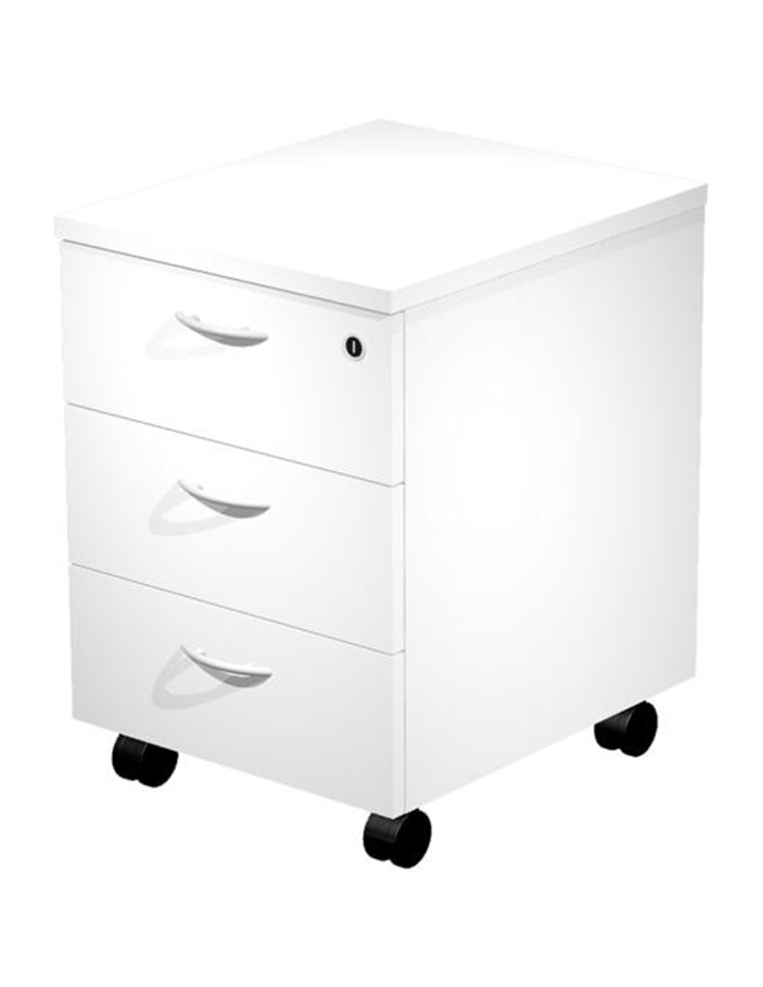 CAJONERA BAJO MESA 3 CAJONES RUEDAS BLANCO